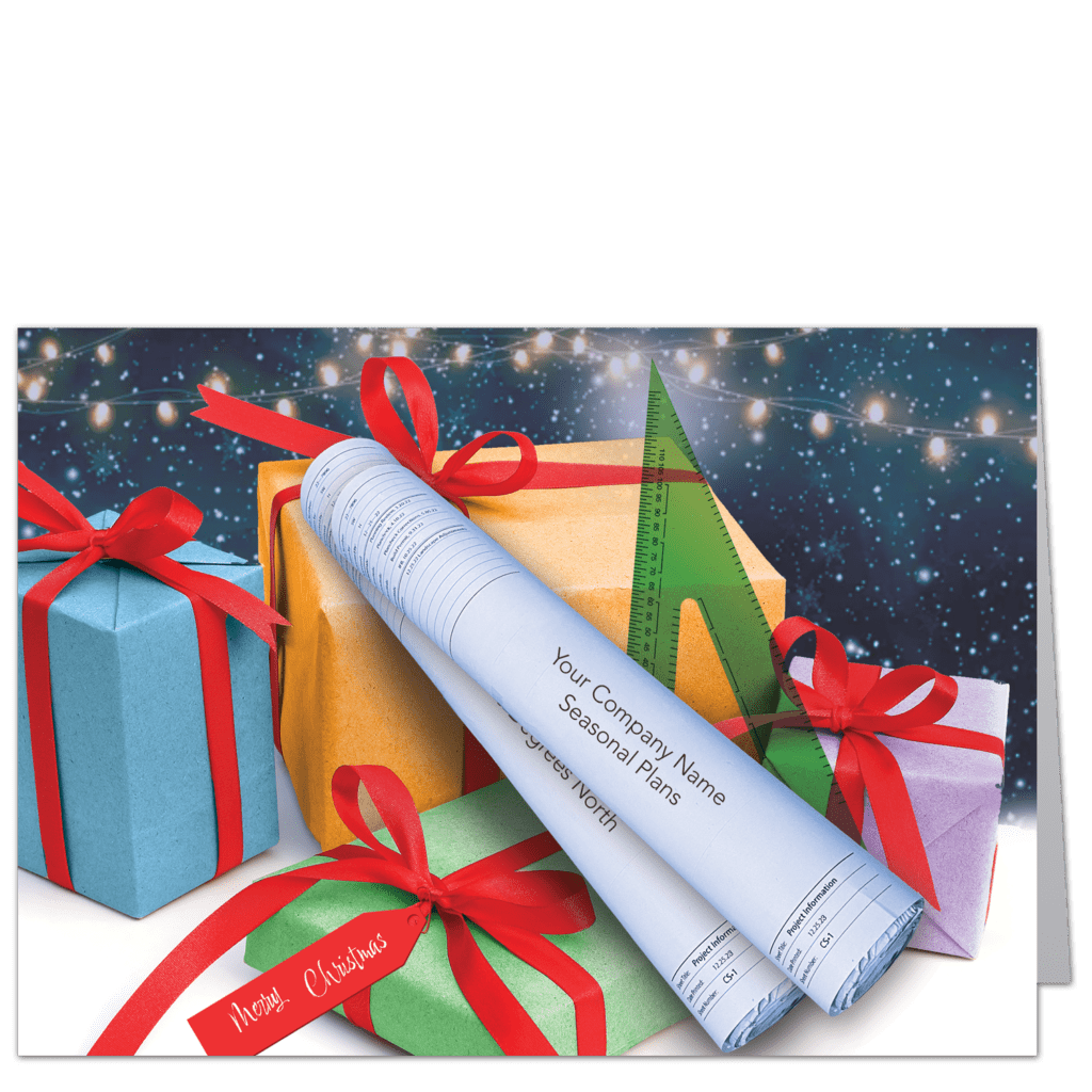Architecture Plans Holiday Cards Gift Wrap | Business Christmas Cards ...